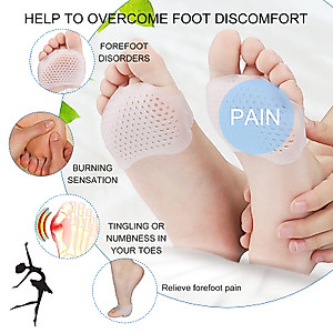 Metatarsal Pads 12 Pack Ball of Foot Cushions for Women and Men Soft Gel Foot Pads Pain Relief Forefoot Pad