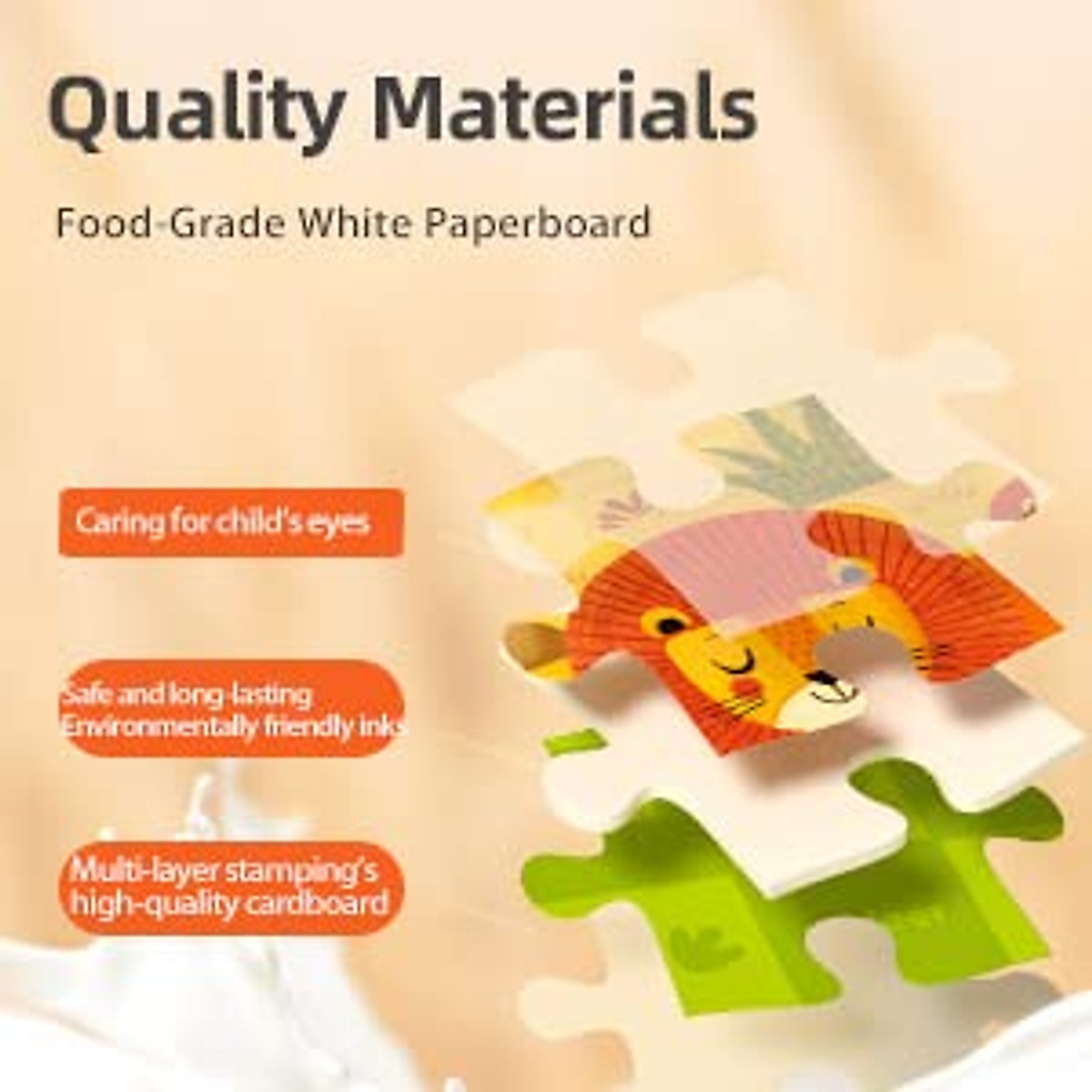 MIDEER 7 Pack Toddler Puzzles for Kids Ages 2-4, Jumbo Kids Puzzles Ages 3-5, Floor Puzzle for Beginner, Large Piece Animal Shaped Jigsaw Puzzles for Toddlers, Preschool Educational Toys for Babies