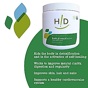 Hallelujah Diet Organic BarleyMax - Barley and Alfalfa Grass Juice Powder, Original, 4.2oz (60 Servings)