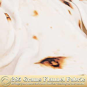 Jorbest Burritos Tortilla Wrap Blanket for Adults and Kids, Double Sided Funny Food Blanket, Novelty Funny Gifts for Women Men Teens, 285 GSM Soft Flannel Taco Blanket, 60 inches Yellow