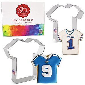 T-Shirt/Jersey Cookie Cutters 2-Pc. Set Made in USA by Ann Clark, 3.75", 4.5"
