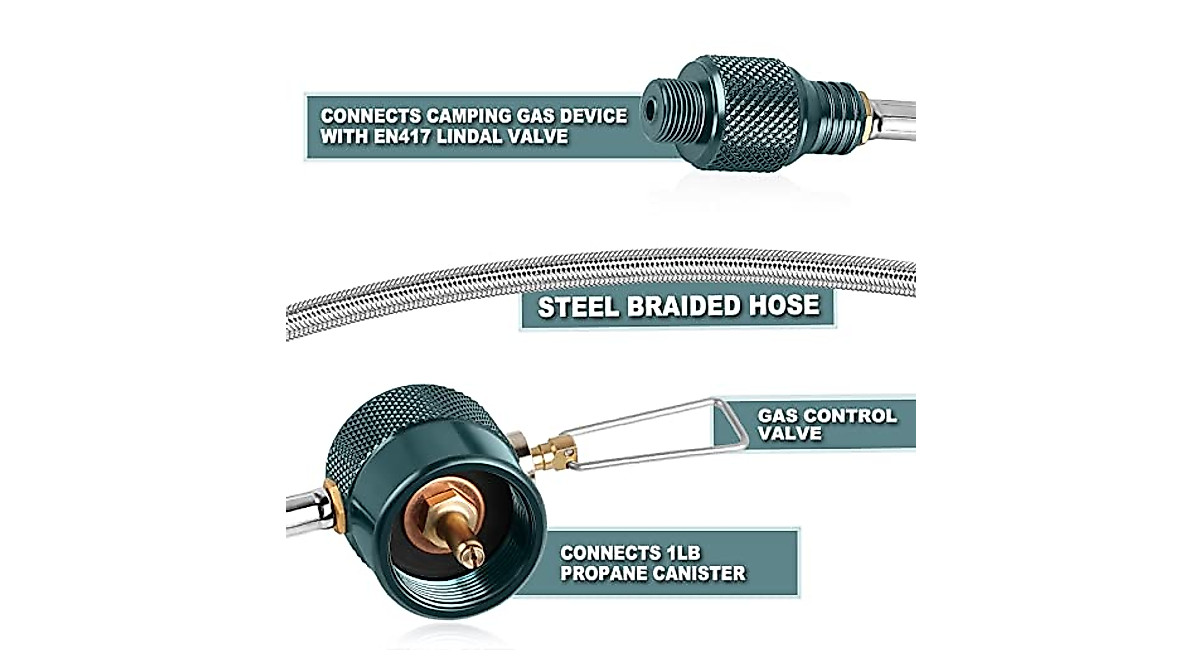 Jeebel Camp 24-inch Propane Adapter Extension Hose for Camping