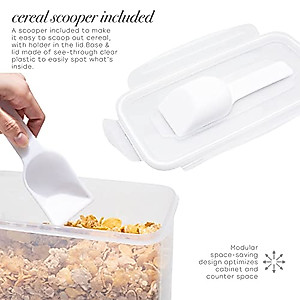Kitchen Details Cereal Container with Scooper | Medium | Airtight | Food Tin | Keeps Fresh | Kitchen & Pantry Storage Organizers | Clear