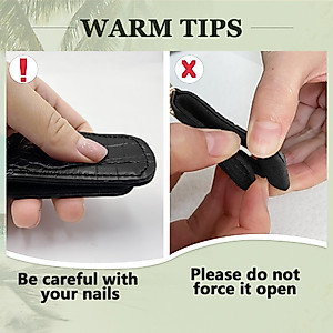 Hat Clip for Travel Backpack Luggage Fashion Crocodile Pattern PU Leather Elastic Non-Magnetic Hat Holder Handbag Accessory Black