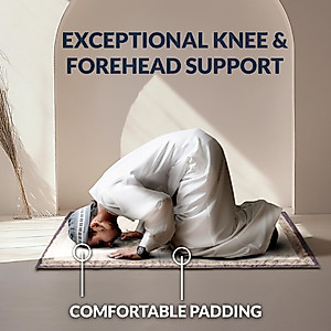 Travel Prayer Mat - Padded & Portable Muslim Prayer Rug - Prayer Mat Thick - Machine Washable & Foldable Prayer Mat - Ideal for Home, Office, & Travel Use - Premium Prayer Rug For Ultimate Comfort