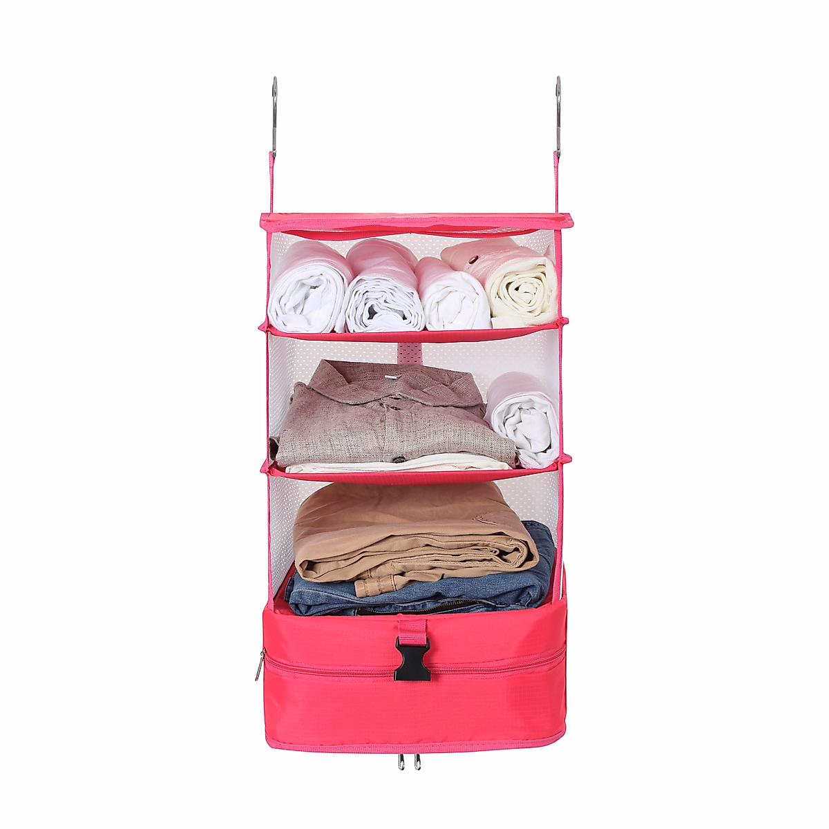YCWIWO Travel Hanging Shelves, Hanging Packing Cubes for Travel, Luggage Storage Organizer, Carry-On Closet for Suitcase