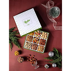 NUTS U.S. - Dried Fruits and Nuts Gift Basket | 9 Variety Healthy & Fresh Assorted Nuts Gift Box | Valentine`s Day - Birthday - Anniversary - Corporate Gift | Gourmet Sweet & Salty Food Gift Set