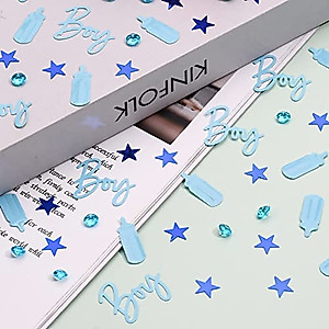 Baby Shower Decorations Confetti Baby Blue Boy Table Decor Confetti for Baby Shower Gender Reveal Party Supplies (Blue)