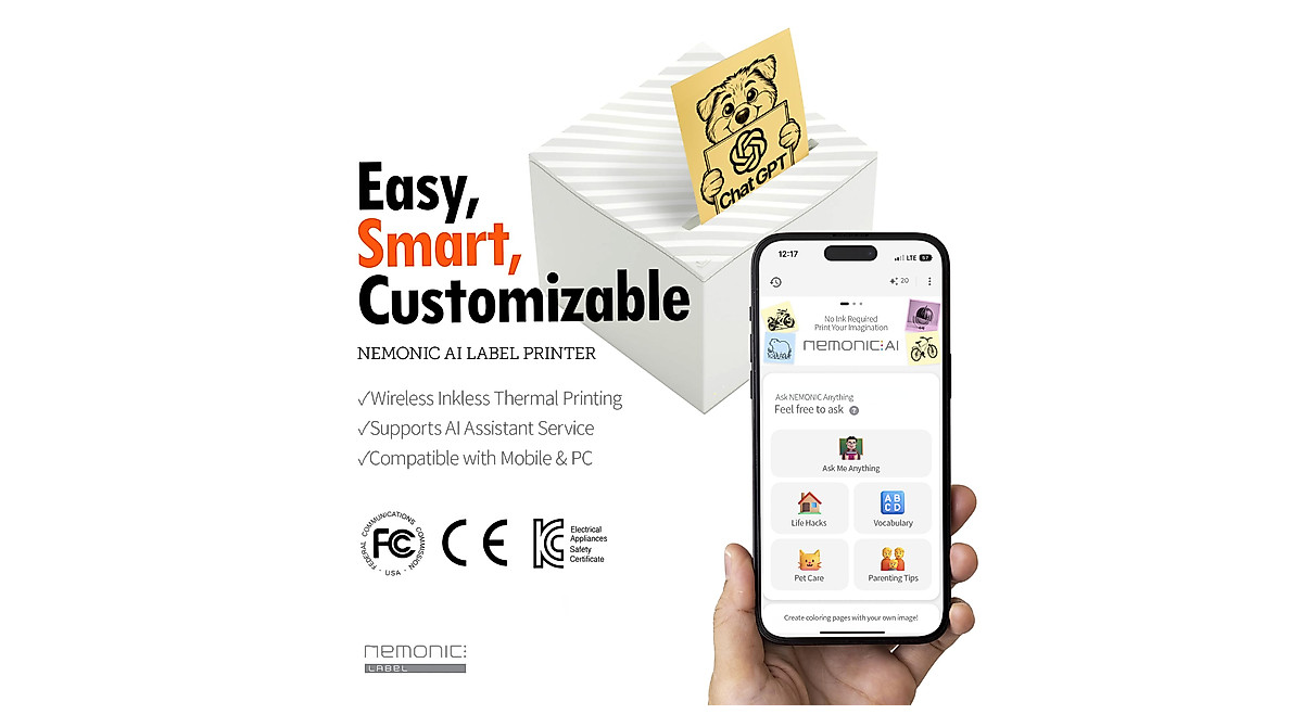 MANGOSLAB Nemonic Label Printer - Portable Wireless Label & Sticky ...