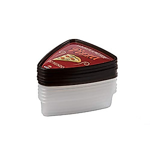 Pizza Slice Container Storage with Lids. Tray, Holder and Saver. 6 Plastic Packs to go. The Best Idea to Serve Pizza to Your Kids.