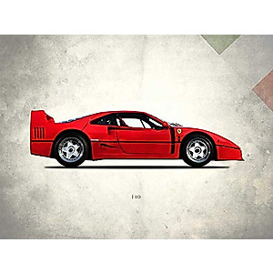 Posterazzi PDXRGN113388LARGE Ferrari F40 Berlinette 1992 Mark Rogan Poster Print, 36 x 24, Multicolor