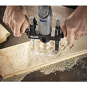 Dremel 4300-5/40 High Performance Rotary Tool Kit with LED Light- 5 Attachments & 40 Accessories- Engraver, Sander, and Polisher- Perfect for Grinding, Cutting, Wood & 335-01 Plunge Router Attachment