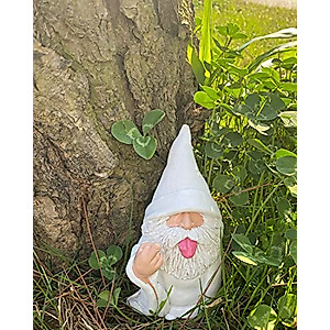 CPTC Middle Finger Gnome Statue,6.3 Inch Jumbo Naughty Tongue Garden Gnomes.