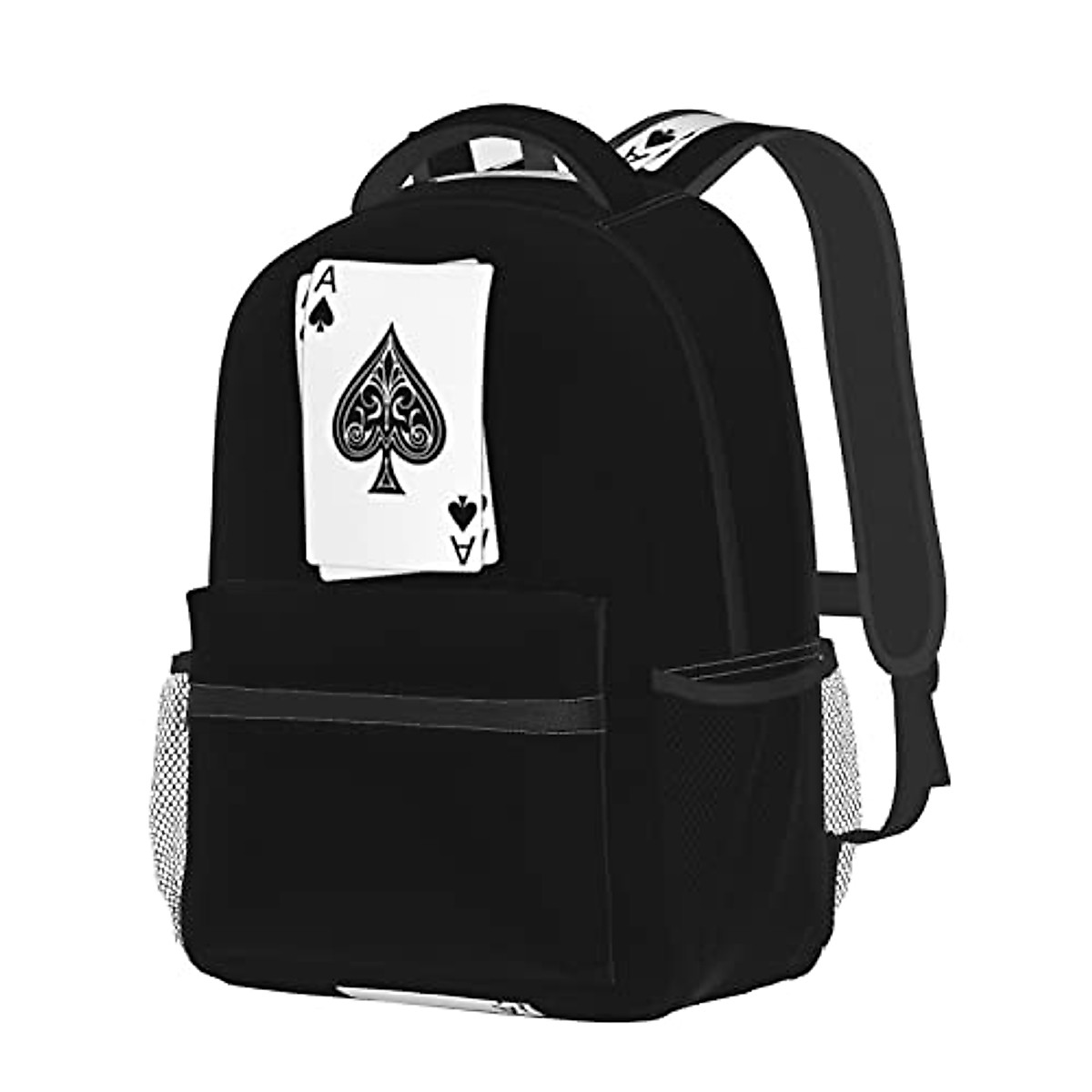 Poker Ace Of Spades Backpack Student Bag Work Light Schoolbag Traveling Handbag Leisure Knapsack