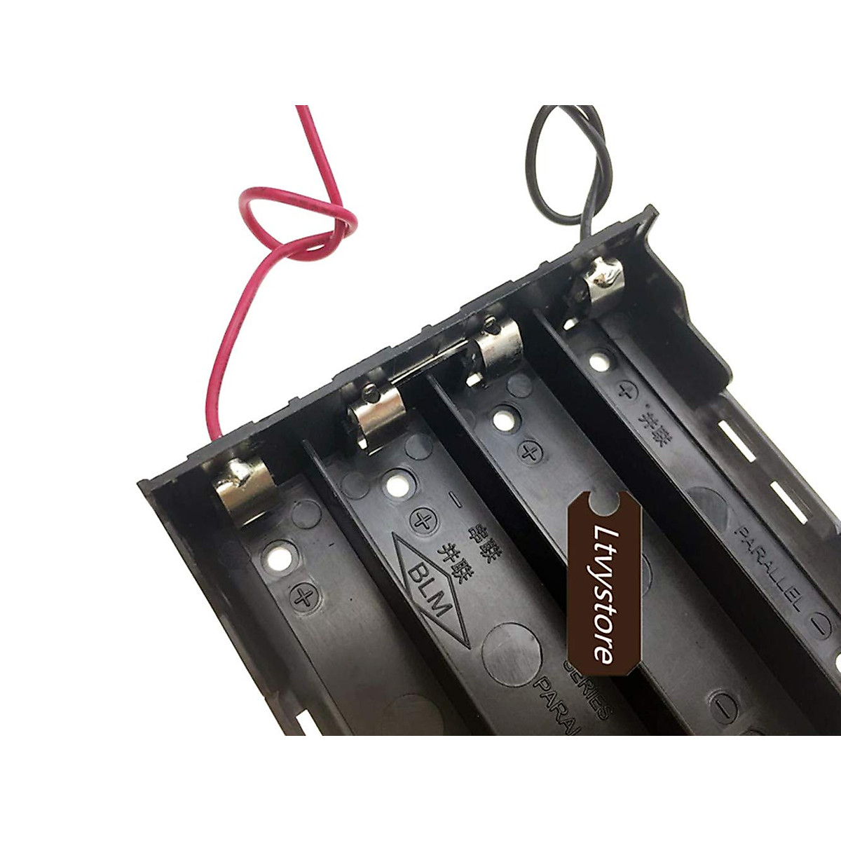 18650 Battery Case Holder, 3 Pcs 4 Slots x 3.7V 14.8Volt DIY Battery Storage Box, in Series Black Plastic Batteries Case for 4 x 18650 Ltvystore