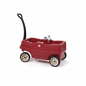 Step2 Neighborhood Wagon, Kids Ride On Toy, Stroller Substitute, Includes Seat Belts, Made of Durable Plastic, Max Weight 75 lbs., For Toddlers 1.5-5 Years Old, Red