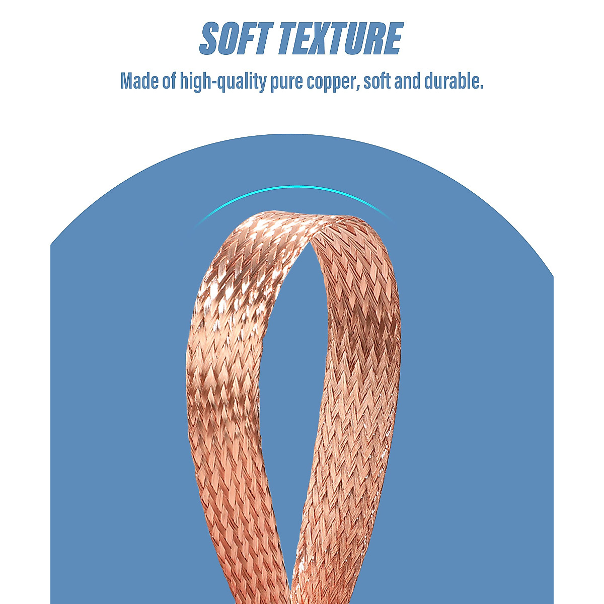 AOCISKA 3PCS Automotive Ground Strap,Heavy Duty Engine Braided Copper Ground Strap,Professional Vehicle Grounding Cable Straps with Rings Terminal Plugs,Universal Ground Straps for Most Cars