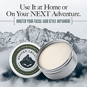 Rugged Legacy - Beard Balm, The Frontiersman 2oz Beard Balm for Men, Woodsy Scented Beard Balm with Notes of Molasses, Beard Balm Made with Natural Oils that Enrich Your Entire Beard - Roots To End