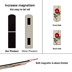 12PCS Magnetic Bookmarks - Magnet Page Markers Page Clips Assorted Book Markers Set with Exquisite Pattern, Bookmarks for Women, Students, and Book Lovers(Floral Style)