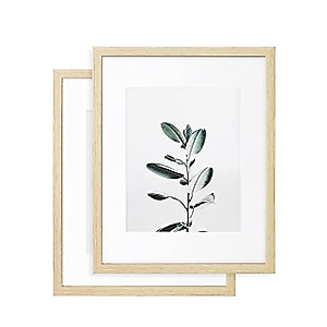 SUMGAR 8x10 Picture Frame with Mat Display Pictures, 𝗡𝗮𝘁𝘂𝗿𝗮𝗹 𝗢𝗮𝗸 𝗪𝗼𝗼𝗱 11x14 Photo Frame 𝗦𝗶𝗺𝗽𝗹𝗲 𝗳𝗼𝗿 𝗧𝗮𝗯𝗹𝗲𝘁𝗼𝗽 𝗗𝗲𝘀𝗸 Gallery Wall Mounted Display Set of 2
