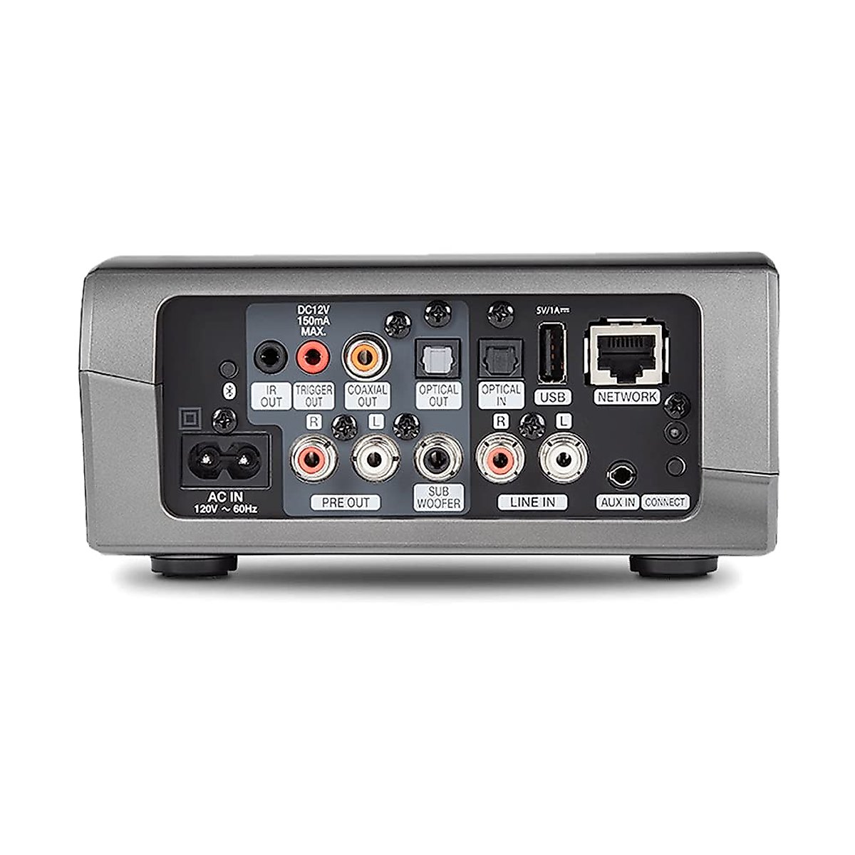 Denon HEOS Link Wireless Pre-Amplifier for Multi-Room Audio - Series 2 (New Version), Amazon Alexa Compatibility, Powered Subwoofer Connection, Black with Silver, 2.91 x 6.14 x 5.83
