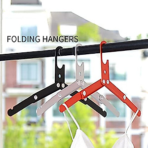 hoodiess Outdoor Folding Clothes Hanger, Ultra Light Aluminum Alloy Folding Clothes Hanger, Travel Multifunctional Portable Three fold Magic Clothes Hanger SilverFoldingHangers