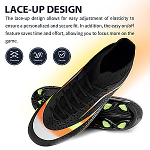 Soccer Cleats Mens Football Cleats Women Outdoor Soccer Shoes Tacos de Futbol para Hombre Zapatos De Futbol para Hombre Football Shoes for Youth Professional Training High Top Soccer Shoe AG/FG
