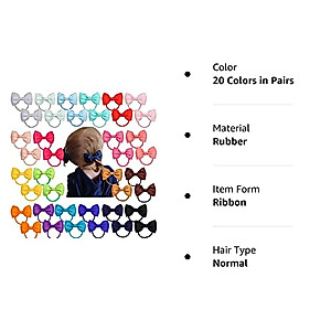 CELLOT Toddler Hair Ties 40pcs 2.75" Baby Girls Hair Bows Tie Baby Bows Elastics Rubber Ribbon Hair Bands Accessories for Baby Girls Kids Children