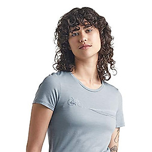 Icebreaker Merino Womens Spector Short Sleeve T-Shirt Cadence Paths, Gravel, X-Large