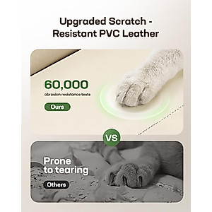 Marsail Criss Cross Chair with Wheels, Scratch-Resistant PVC Leather Cross Legged Office Chair, Wide Mid-Back Comfy Armless Desk Chair, Height Adjustable Vanity Computer Chair for Home Office