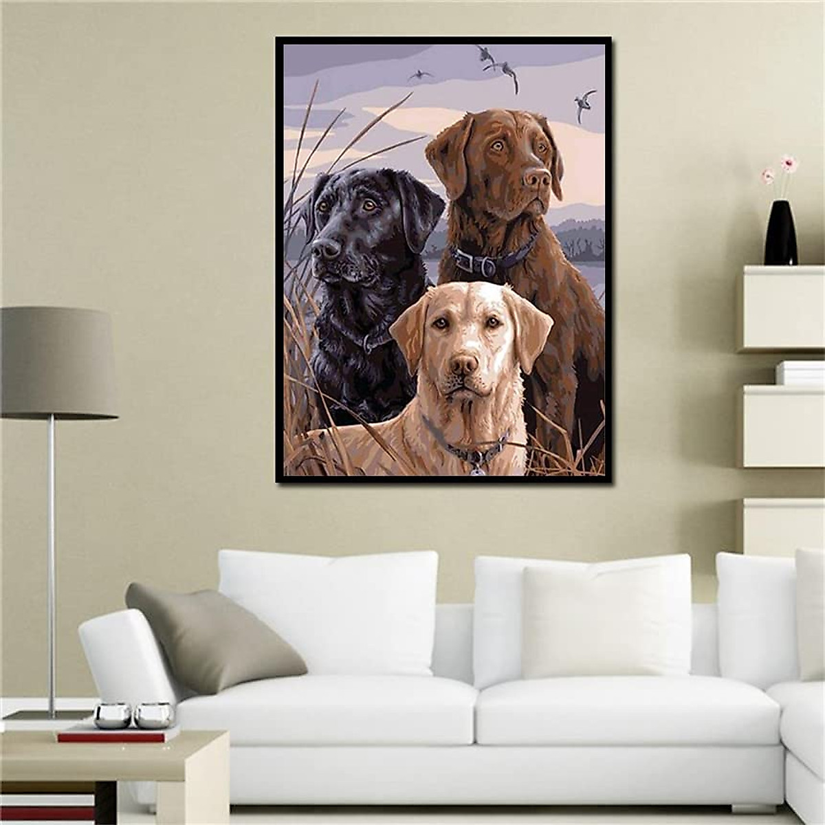 JFYHAB 5D Diamond Painting Kit for Adults Beginner, Dogs Full Drill Diamond Art Rhinestone Painting with Diamonds Pictures Arts and Crafts for Home Wall Decor 12 x 16 inch