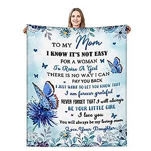 Gifts for Mom from Daughter, to My Mom Blanket, to My Mom Ultra-Soft Throw Blanket 60"x50"-Mom Blanket from Daughter-Mother‘s Day Birthday Gifts for Mom