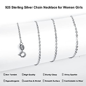 Bovickep 925 Sterling Silver Chain Necklace For Women Girls, 1.2mm Super Sturdy, Shiny, Dainty, Thin Chain Necklaces, Fashion Chains Necklace for Every Day use. 16 inches