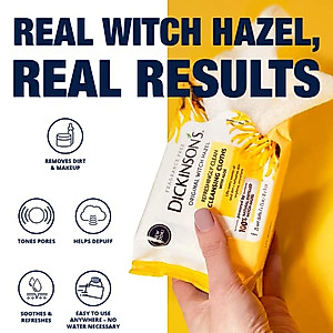 Dickinson's Original Refreshingly Clean Daily Cleansing Cloths, Witch Hazel and Aloe, 25 Count