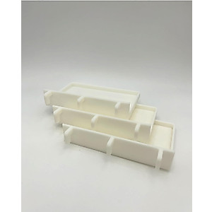 Hautico 3 Units of Storage Shelves, Peg Boards Accessories Compatible with IKEA Skadis System for Books, Wallets, Coins or Mini Toys, 3D Printed (White, 4"X2.4" (10cm X 6cm))