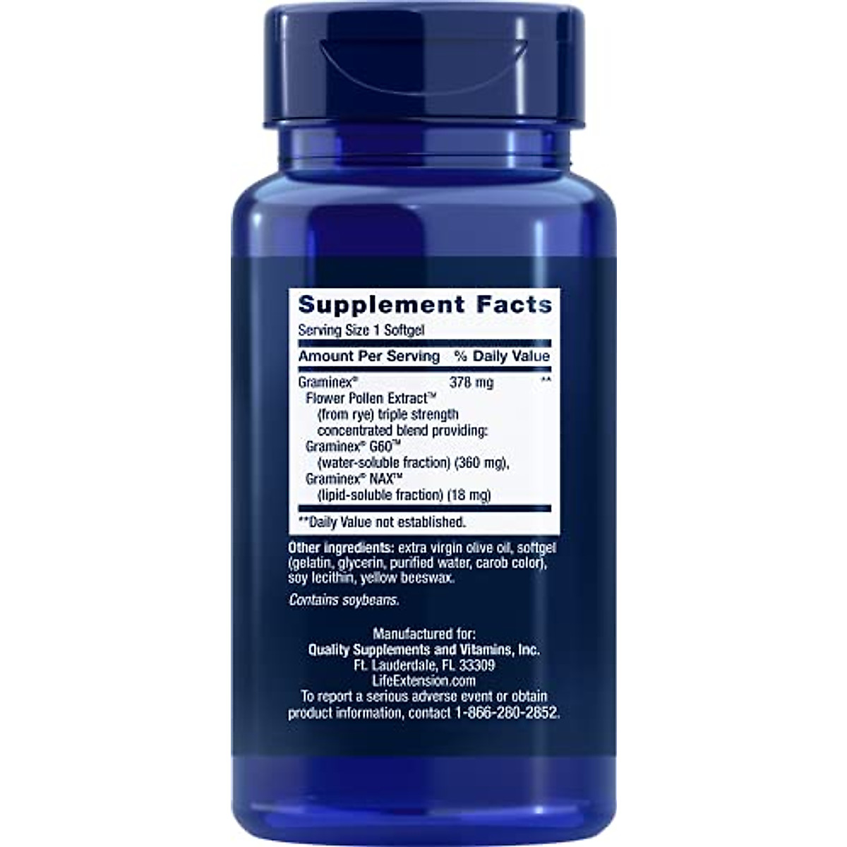 Life Extension Triple Strength Prosta Pollen – Prostate Health – 1 Daily – Gluten-Free – 30 Softgels