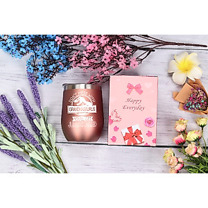 Grandmasaurus Tumbler Don't Mess with Grandmasaurus You'll Get Jurasskicked Tumbler Birthday Mothers Day Gifts for Grandma from Granddaughter Grandson Grandkids Grandma Gifts 12 Ounce with Gift Box