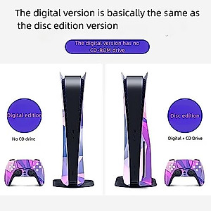 Decal Skin for Ps5,Whole Body Vinyl Sticker Cover Console and Controller Vinyl Sticker, Durable, Scratch Resistant, Bubble-Free,Compatible for Play-Station 5 (PS5 Digital Edition, 14)