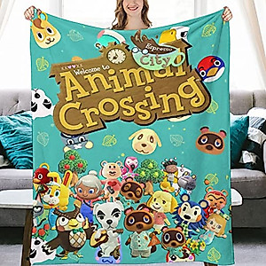 Luxury Animal Cute Crossing Throw Blanket, Fleece Blankets and Throws for All Seasons, Easy Care Air Conditioning Blanket 40"x50"