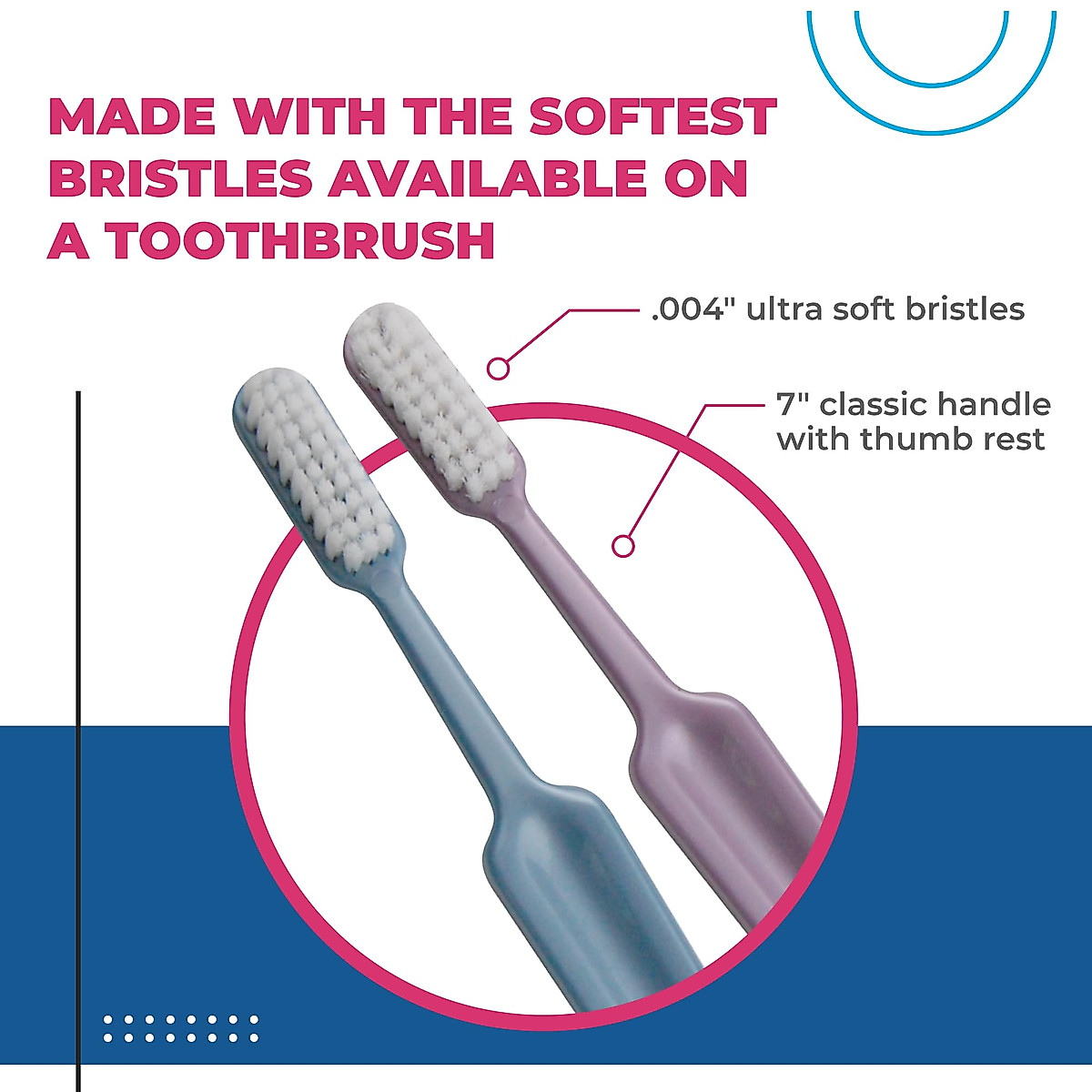 Tess Oral Health Ultra Soft Toothbrush - Post Surgical & Oncology Ultra-Soft Bristle Toothbrush - Gentle Care Extra Soft Bristles for Sensitive Gums (1 Dozen)