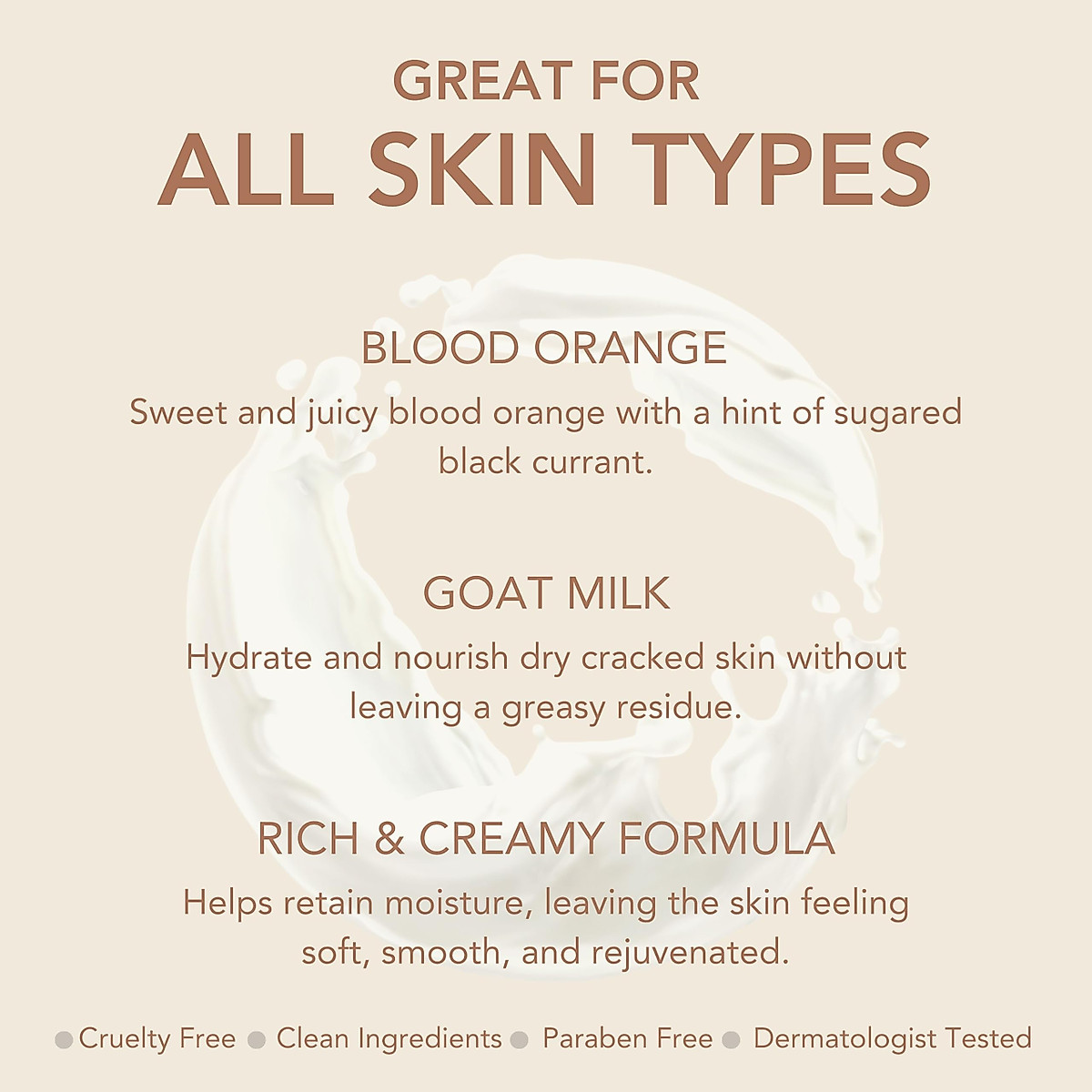 Dionis Goat Milk Hydrating Skincare Cream, Rich & Creamy Daily Moisturizing Blood Orange Scented Body Lotion For Dry Skin, Made in the USA, Cruelty-Free & Paraben-Free, 8.5 oz Bottle