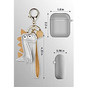 Simr Skin for AirPods Case, [Upgraded Thicker] Shockproof Air Pods Protective Cover W/Cute Keychain/Strap Accessories for Apple AirPods Charging Case, Gift for Girl Women Men (Gray)