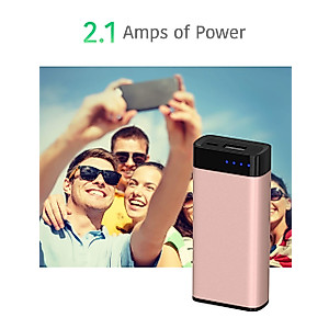 TALK WORKS Portable Charger - Fast Charging Power Bank Compatible with iPhone 13/Pro/Pro Max, 14/Plus/Pro/Pro Max, 12, 11, XR, XS, X, 8, 7, 6, SE, iPad, Android -External Cell Phone Backup (Rose Gold)
