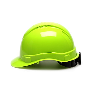 Pyramex HP44131V Ridgeline Cap Style Hard Hat with 4-Point Vented Ratchet, Hi-Vis Green by Pyramex Safety