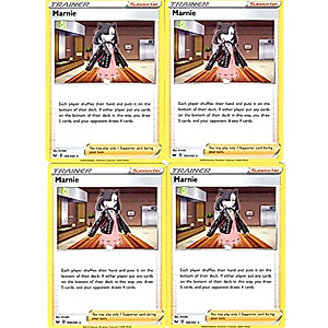 Marnie 169/202 - Sword & Shield - Rare - Pokemon Trainer Card Lot - Playset x4
