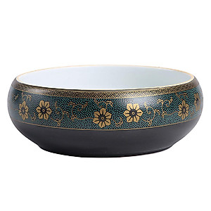 Hemoton Tea Wash Bowl 1200ml Ceramic Traditional Japanese Matcha Tea Bowl Porcelain Chinese Gongfu Tea Cup Pottery Chawan for Tea Ceremony