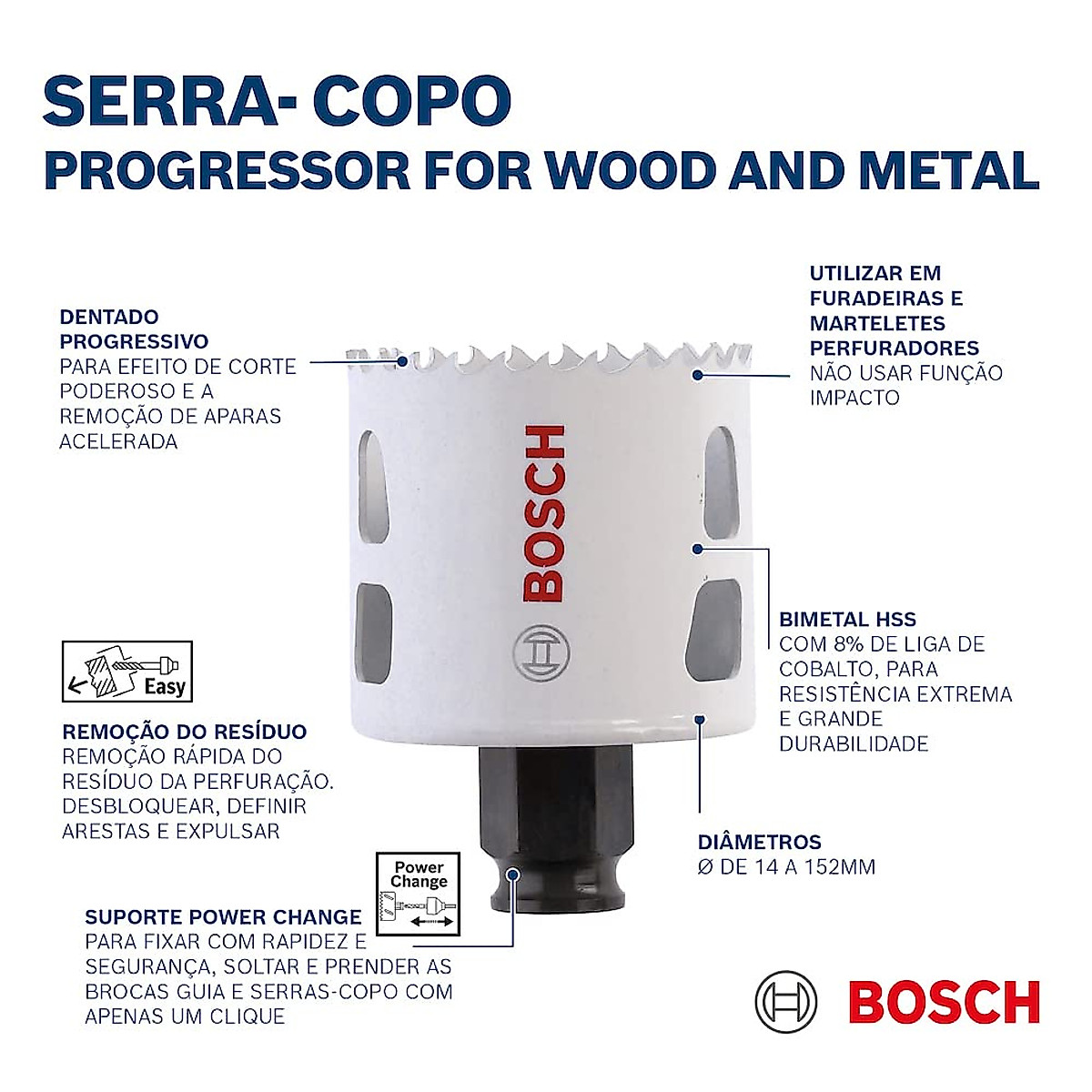 Bosch 2608594189 9-Piece Sanitary Set Bi-Metal Hole Saw 8% Cobalt Alloy Diameter 20/25 / 32/38 / 51/64 mm