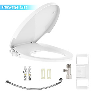 Bidet Toilet Seat, Premium Non-Electric Elongated Bidet Toilet Seats with Dual Nozzle, Easy to Install and Use, Perfect for Personal Hygiene and Comfort(Fits Elongated Toilets, White)