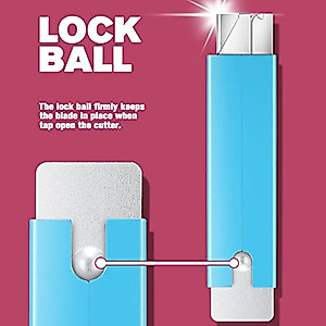 Lnchett Box Cutter, 12-Pack Retractable Cardboard Mini Box Cutter for Packages, Boxes and Paper, All Metal Tough Sheath, Functional Basic Cutter with Case, Lock Ball Design