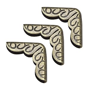 uxcell Metal Book Corner Protectors Edge Cover Guard 16 X 16 X 4mm Bronze Tone 30pcs